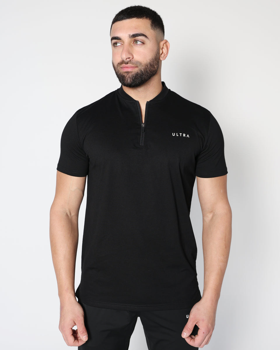 Training Zip Up Muscle Tee - Black – Ultra Apparel